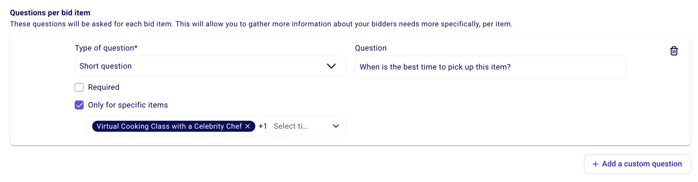 Creating and configuring an auction page on Zeffy